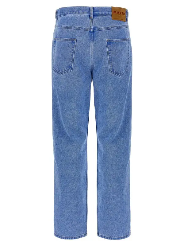 Marni Bleached Coated Denim Jeans - Blue