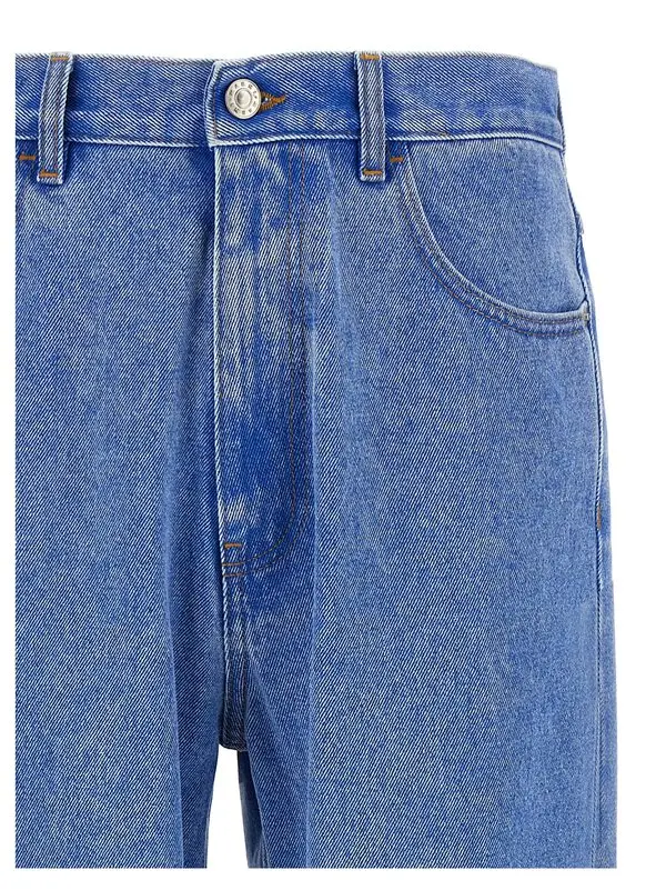 Marni Bleached Coated Denim Jeans - Blue