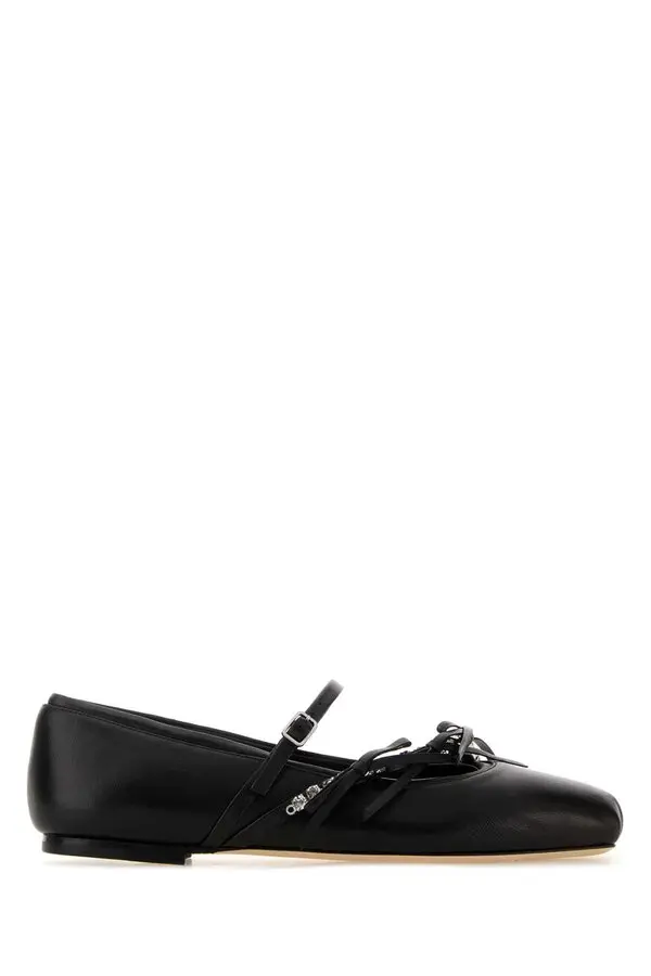 JIMMY CHOO Black Nappa Leather Loli Ballerinas - Multicolor