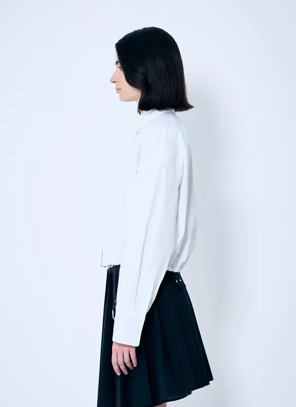Prada Drawstring Hem Crop Shirt - White