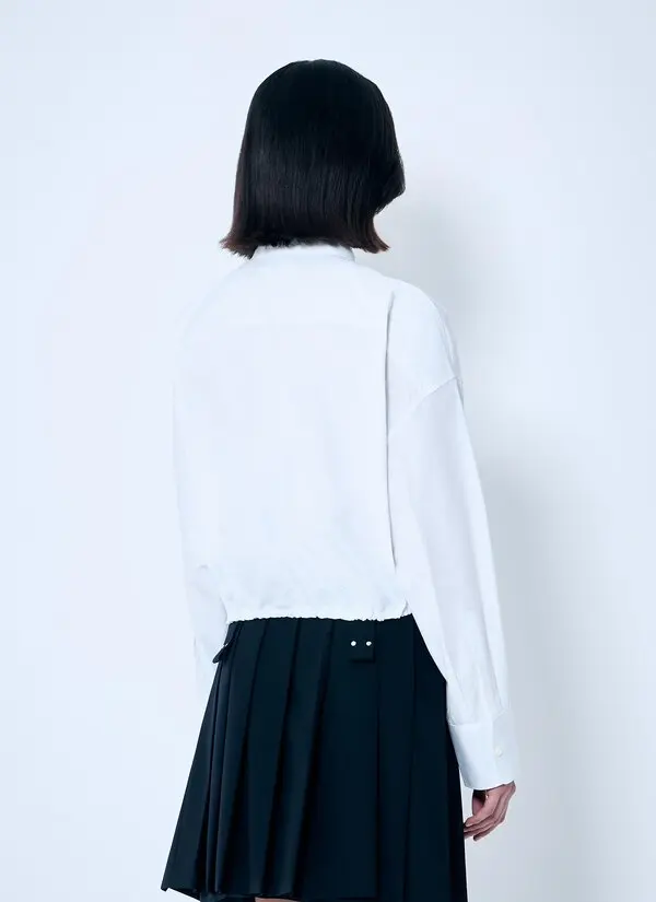 Prada Drawstring Hem Crop Shirt - White