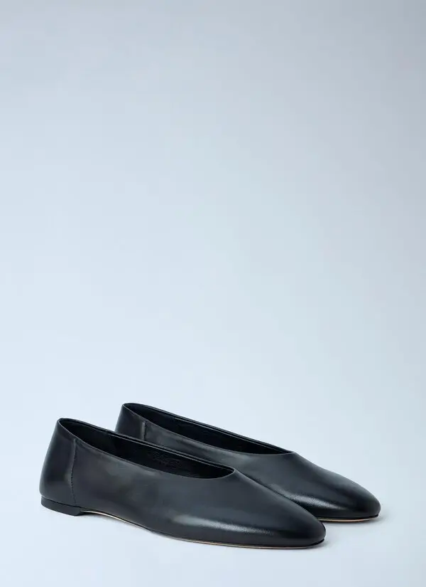 TOTEME Leather Ballerinas - Black
