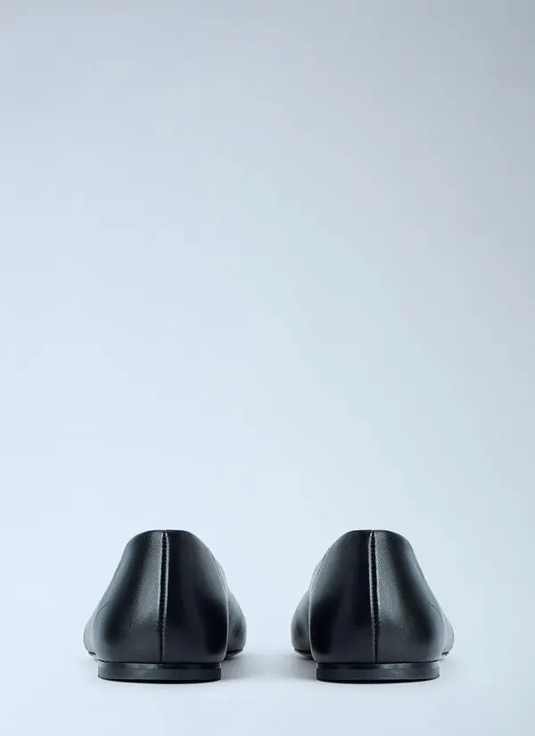 TOTEME Leather Ballerinas - Black