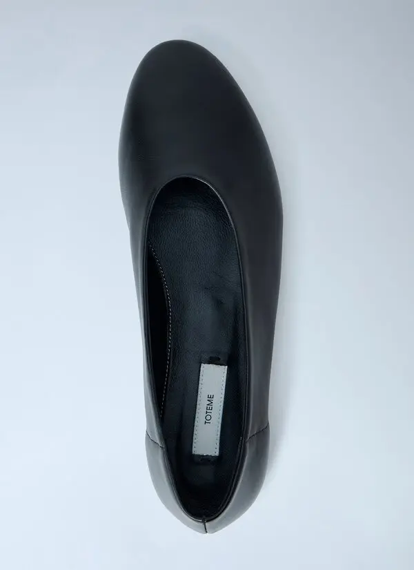 TOTEME Leather Ballerinas - Black