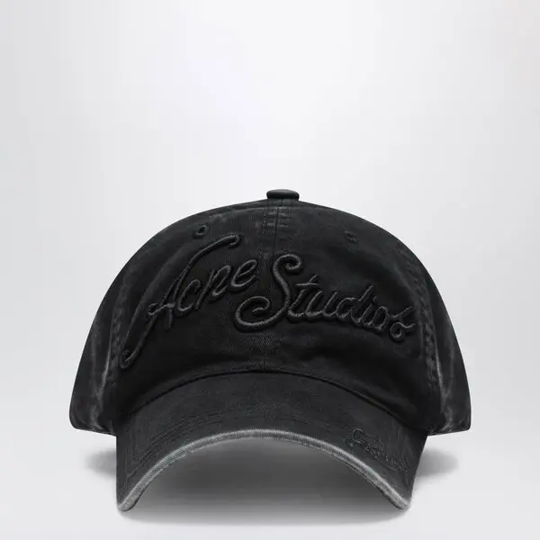 Acne Studios Baseball Cap With Embroidered Logo - Black
