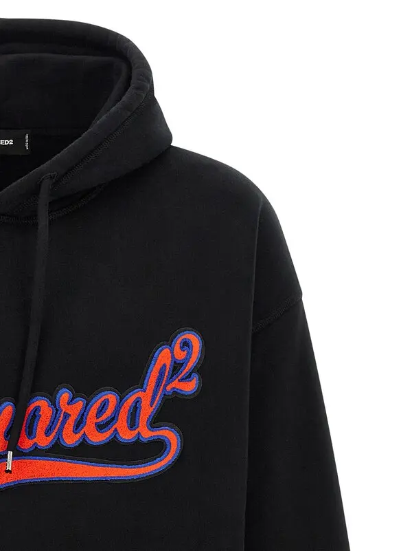 Dsquared2 Sponge Patch Hoodie - Black
