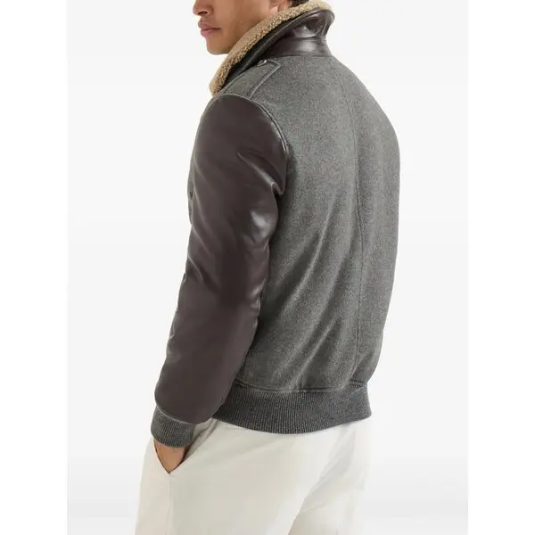 Brunello Cucinelli Grey Jackets Bomber Jackets - Gray