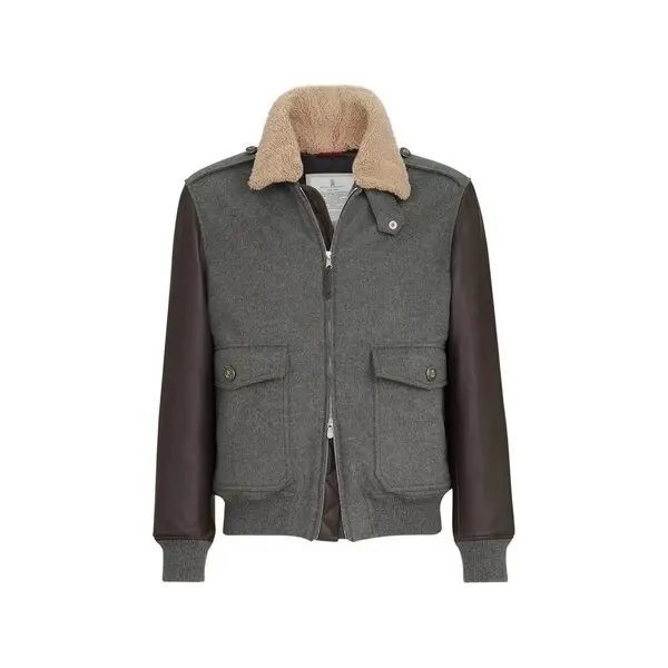 Brunello Cucinelli Bomber Jacket - Gray