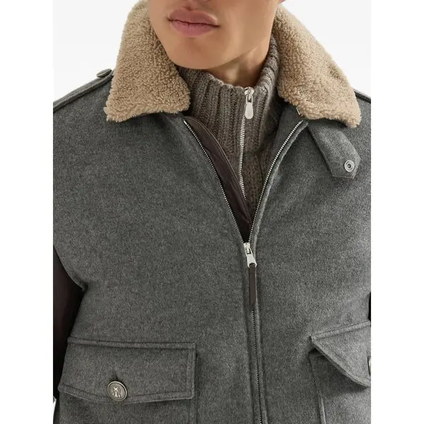 Brunello Cucinelli Bomber Jacket - Gray