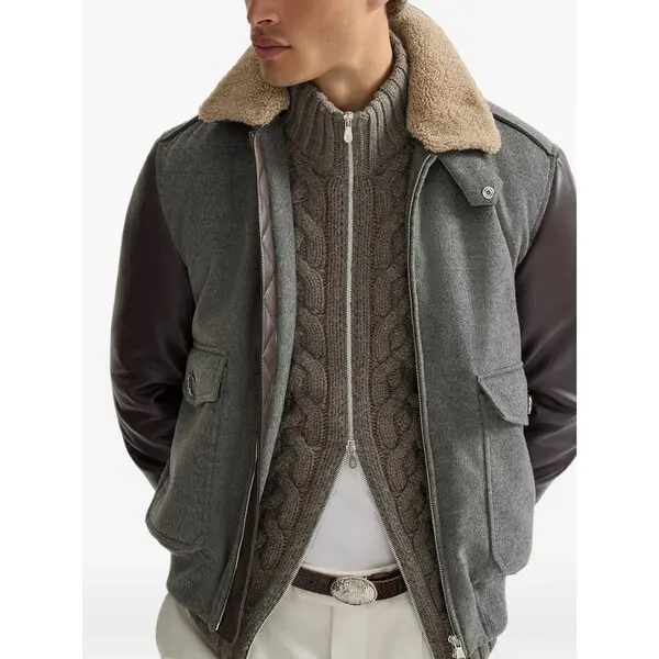 Brunello Cucinelli Bomber Jacket - Gray