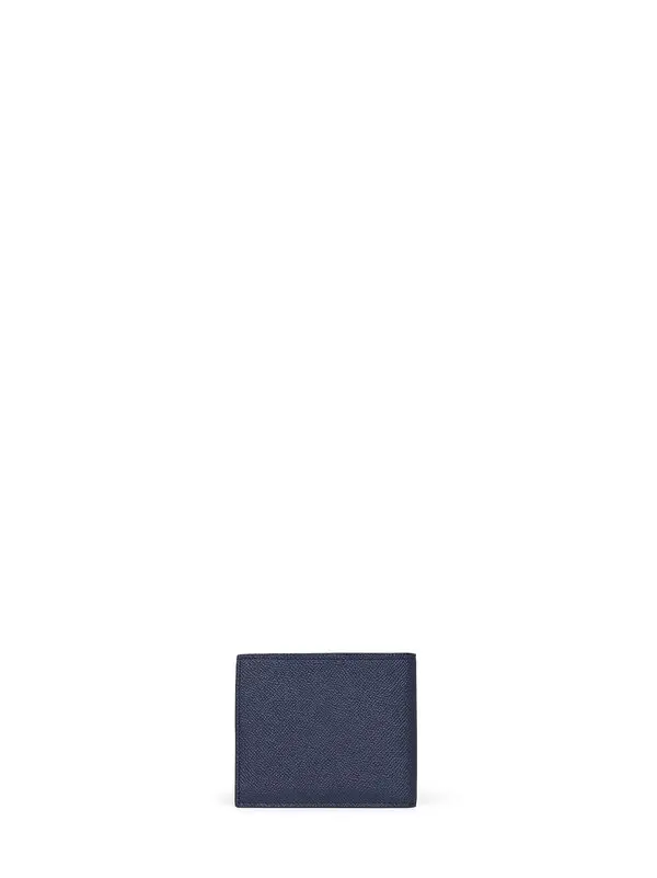 FERRAGAMO Dark Navy Blue Hammered Calfskin Gancini Wallet