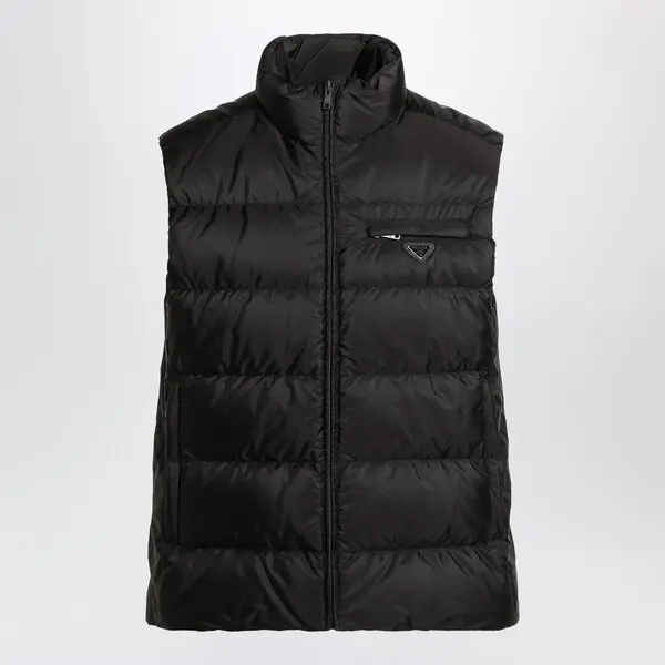 Prada Padded Vest In Re-nylon - Black