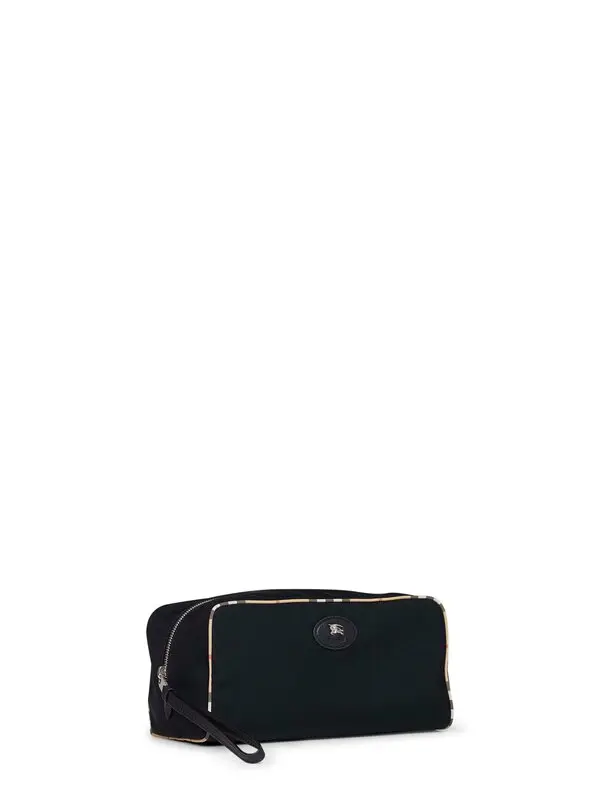 Burberry Black Large Travel Bag With Check Trims