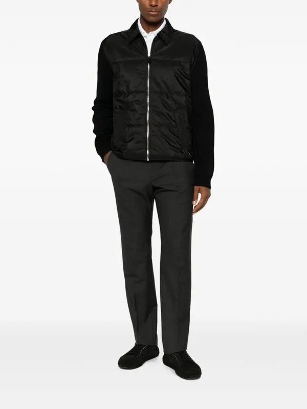 Prada Wool And Re-nylon Zip-up Cardigan