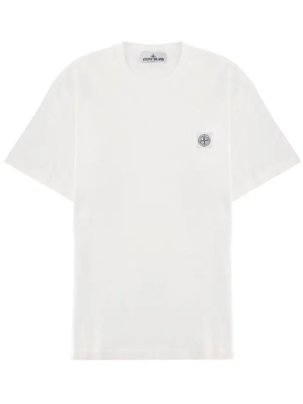 Stone Island T-shirt Con Patch Logo - White