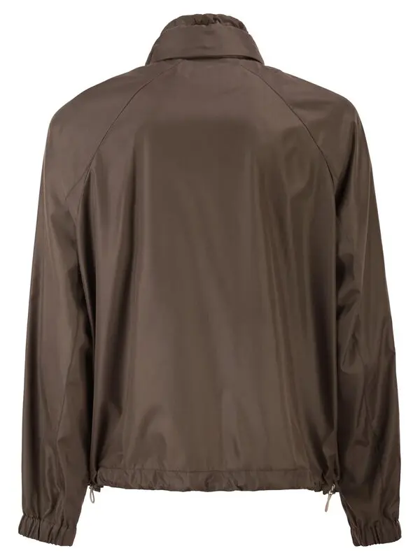 Brunello Cucinelli Unlined Jacket In Membrane Silk