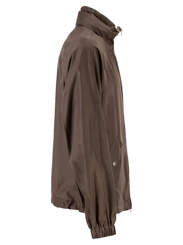Brunello Cucinelli Unlined Jacket In Membrane Silk
