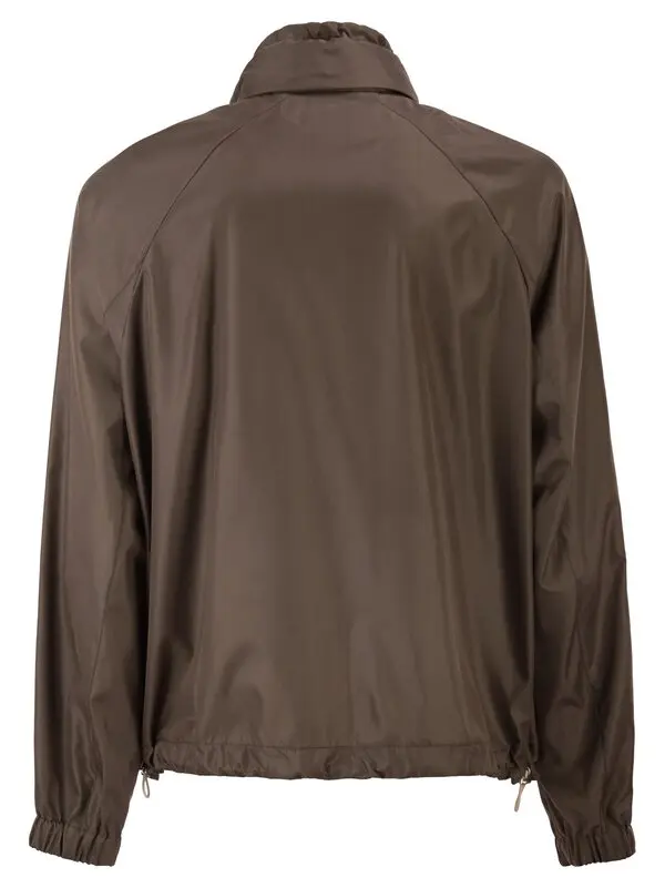 Brunello Cucinelli Unlined Jacket In Membrane Silk - Multicolor