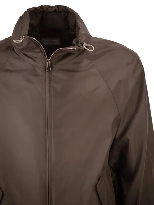 Brunello Cucinelli Unlined Jacket In Membrane Silk - Multicolor