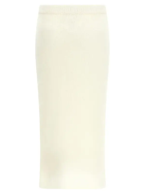 Alessandra Rich Carded Mohair Midi Skirt - White