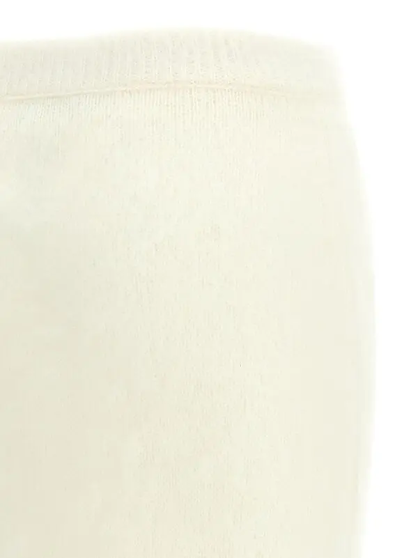 Alessandra Rich Carded Mohair Midi Skirt - White