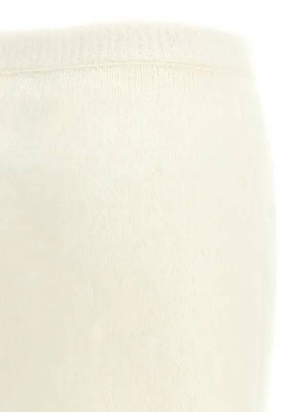 Alessandra Rich Carded Mohair Midi Skirt - White