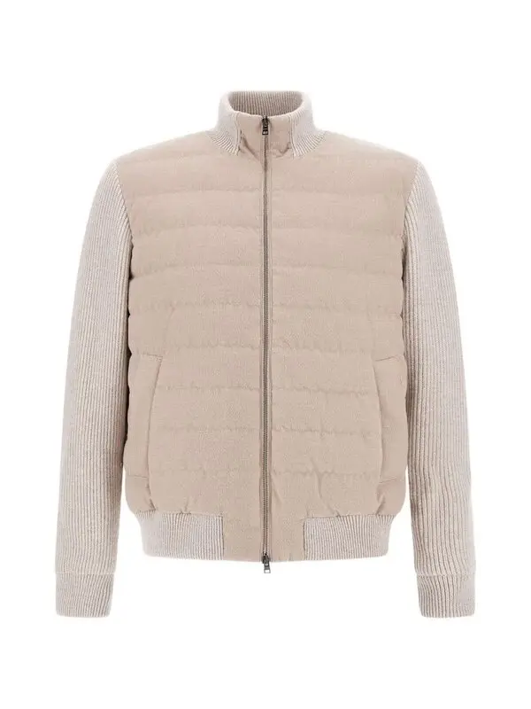 Herno High Collar Zip Fastening Coat - Multicolor