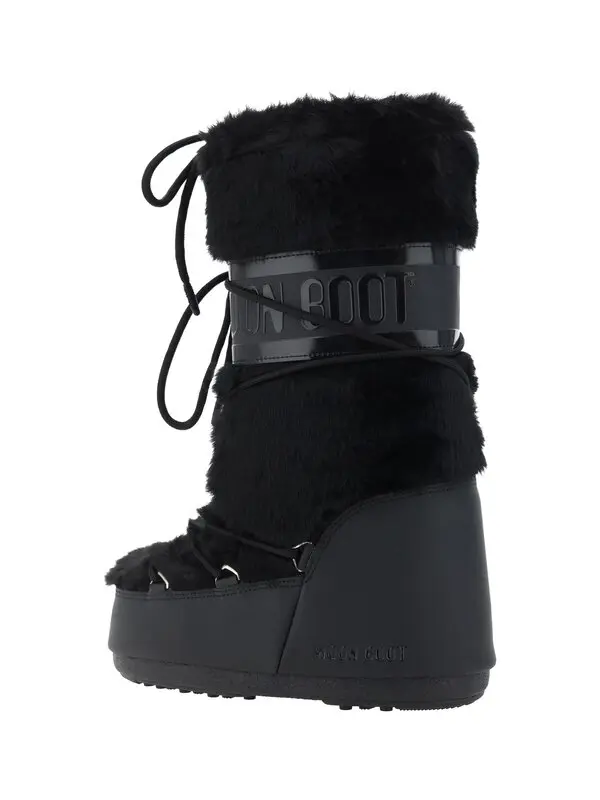 Moon Boot Icon Faux Fur Boots - Black