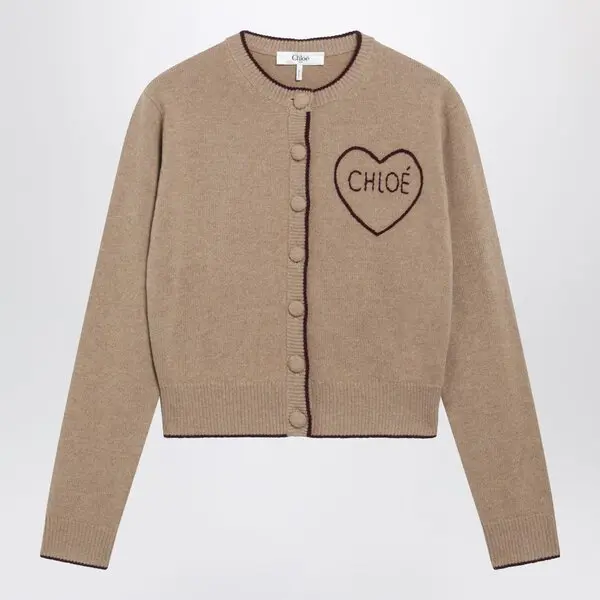 Chloé Wool And Cashmere Cardigan - Brown