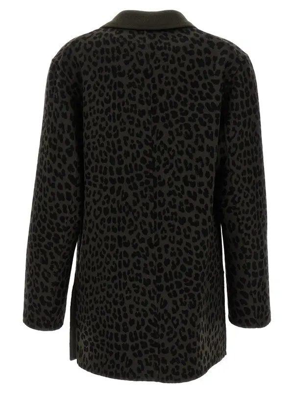 P.a.r.o.s.h Animal Print Double-breasted Blazer