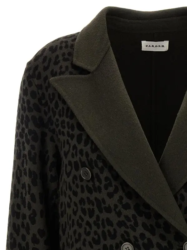 P.a.r.o.s.h Animal Print Double-breasted Blazer
