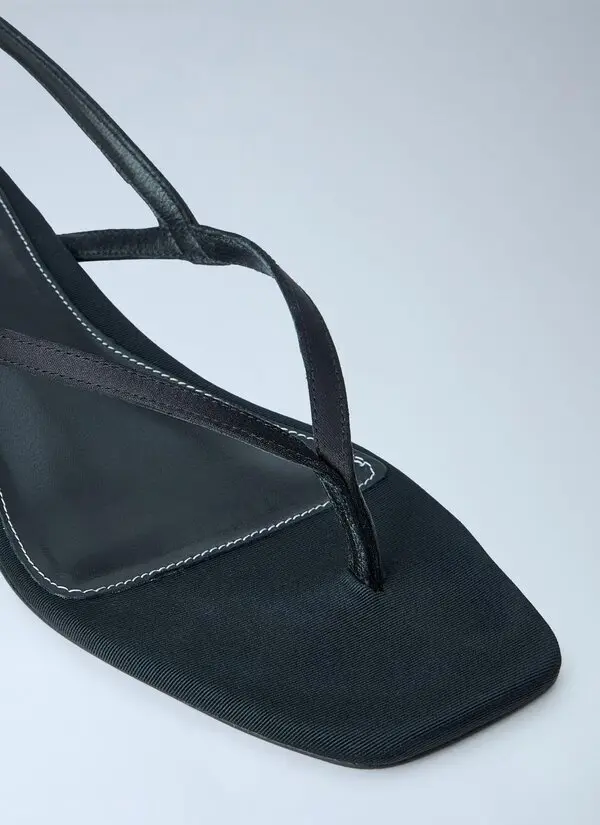 TOTEME Slingback Satin Sandals - Black