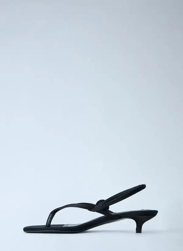 TOTEME Slingback Satin Sandals - Black