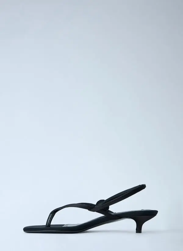 TOTEME Slingback Satin Sandals - Black