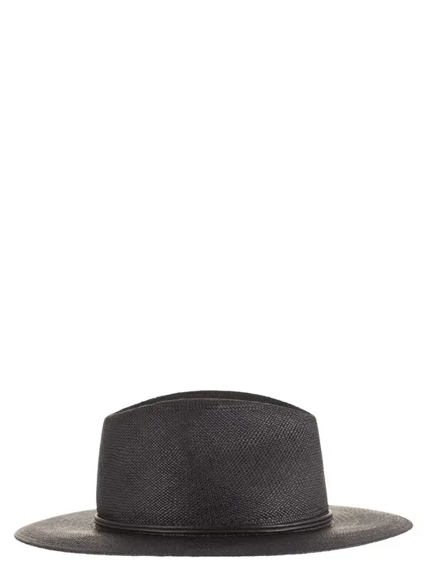 Brunello Cucinelli Straw Fedora With Precious Leather Band