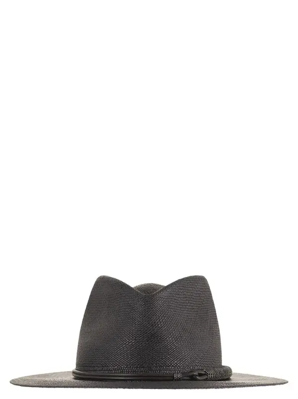 Brunello Cucinelli Straw Fedora - Brown