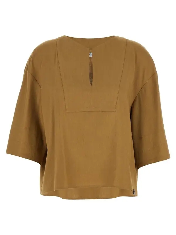 Max Mara Mxpsospiro Linen-blend Blouse - Cream