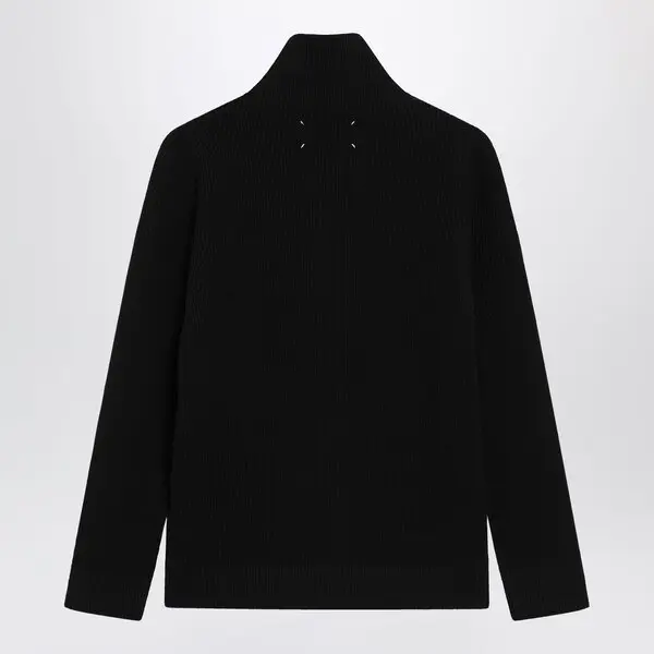 MAISON MARGIELA Cotton And Wool Zip-up Knit Cardigan - Black
