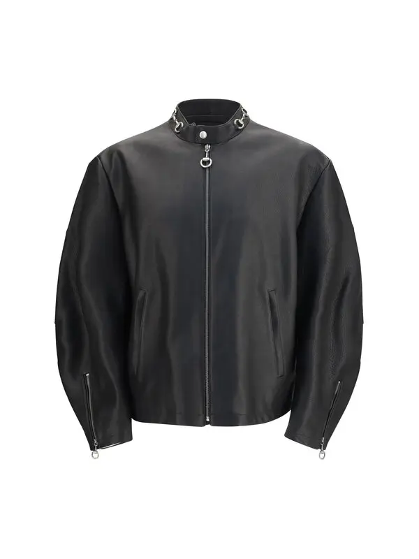Gucci Horsebit Leather Biker Jacket - Black
