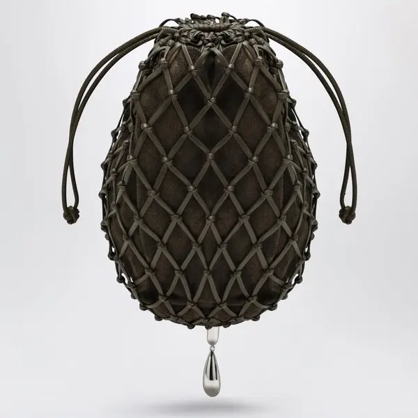 Savette Macrame Pouch In Calf Leather