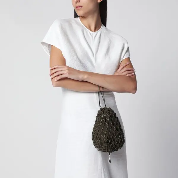 Savette Macrame Pouch In Calf Leather