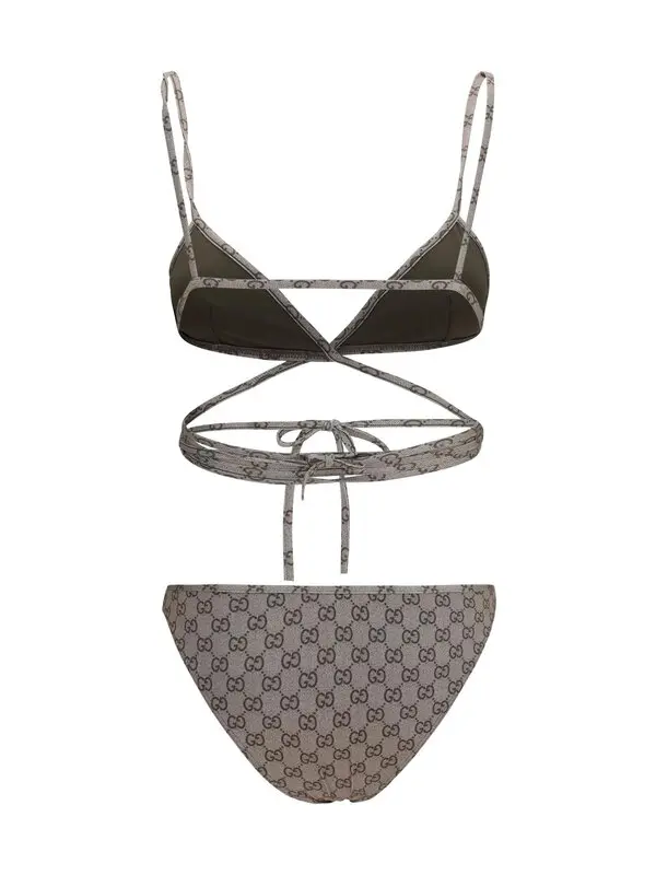 Gucci Printed Stretch Jersey Bikini - Cream