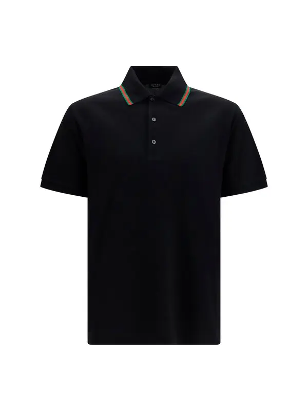 Gucci Cotton Piqué Jersey Polo Shirt - Black