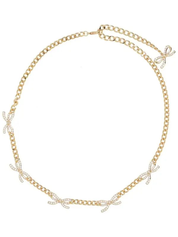 SELF-PORTRAIT Necklace With Bows And Crystals