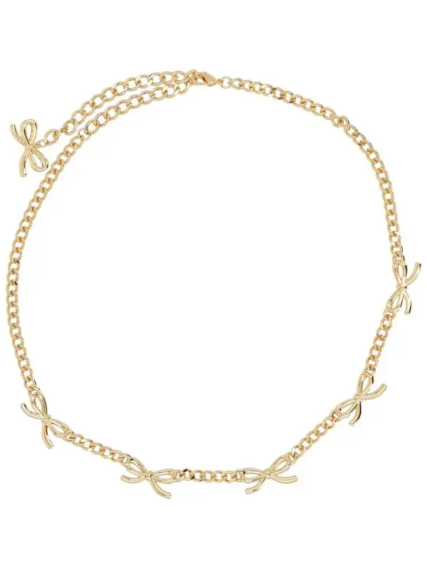 SELF-PORTRAIT Necklace With Bows And Crystals