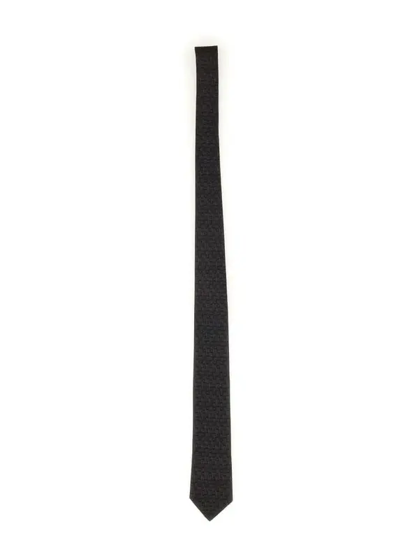 FERRAGAMO Gancini Jacquard Silk Neck Tie - Multicolor