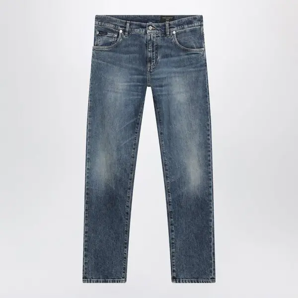 Dolce & Gabbana Slim-fit Washed Denim Jeans - Blue