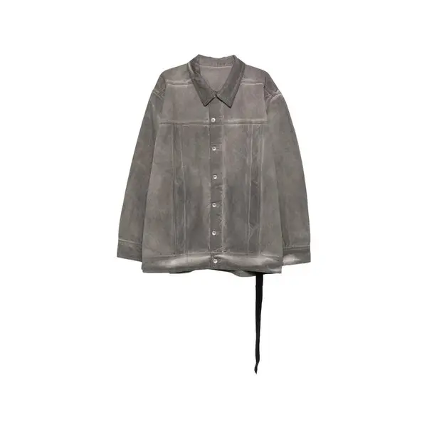 Rick Owens Faded Denim Jacket - Gray