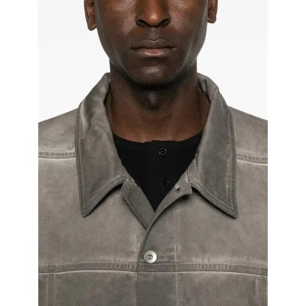 Rick Owens Faded Denim Jacket - Gray