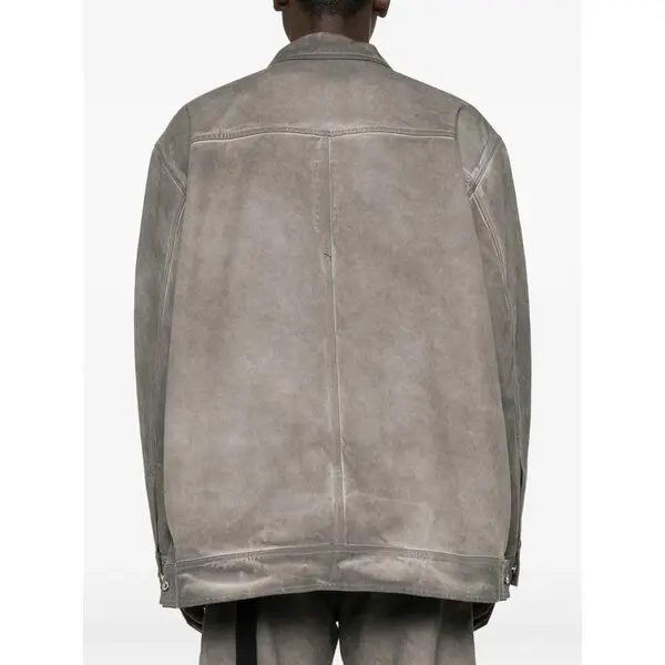 Rick Owens Faded Denim Jacket - Gray